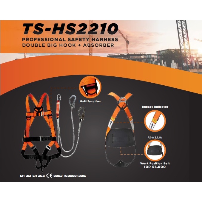 Jual Toseki Safety Harness / Full Body Belt Sabuk Climbing Double Big Hook TS-HS2210 | Shopee ...