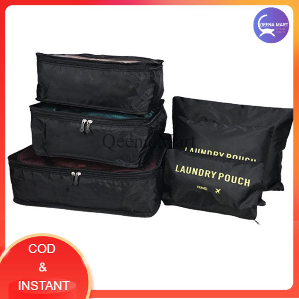 Jual Tas Travel Bag Laundry Organizer Packing Cubes Multi Size 6 PCS ...