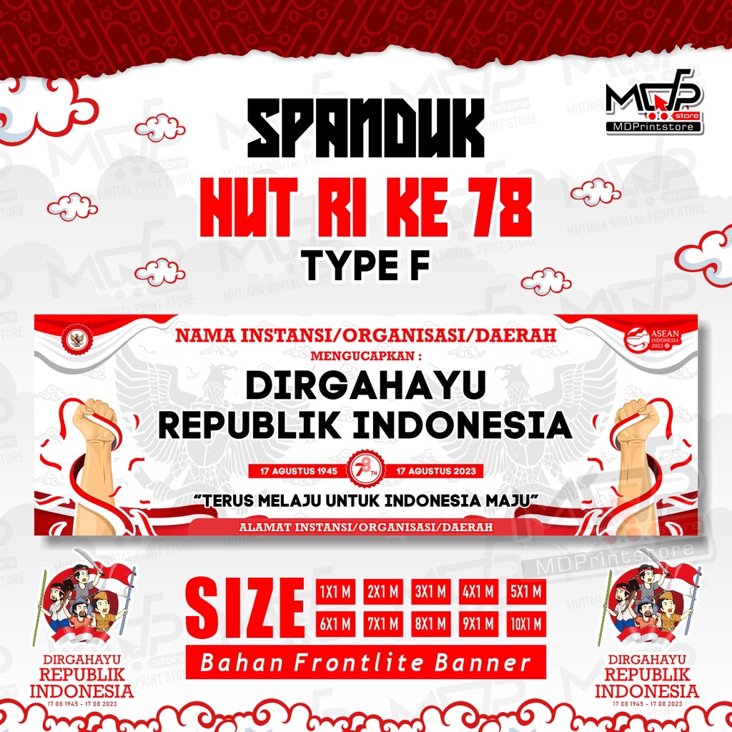 Jual SPANDUK HUT RI 6X1 METER KEMERDEKAAN AGUSTUSAN BANNER MDPRINTSTORE ...