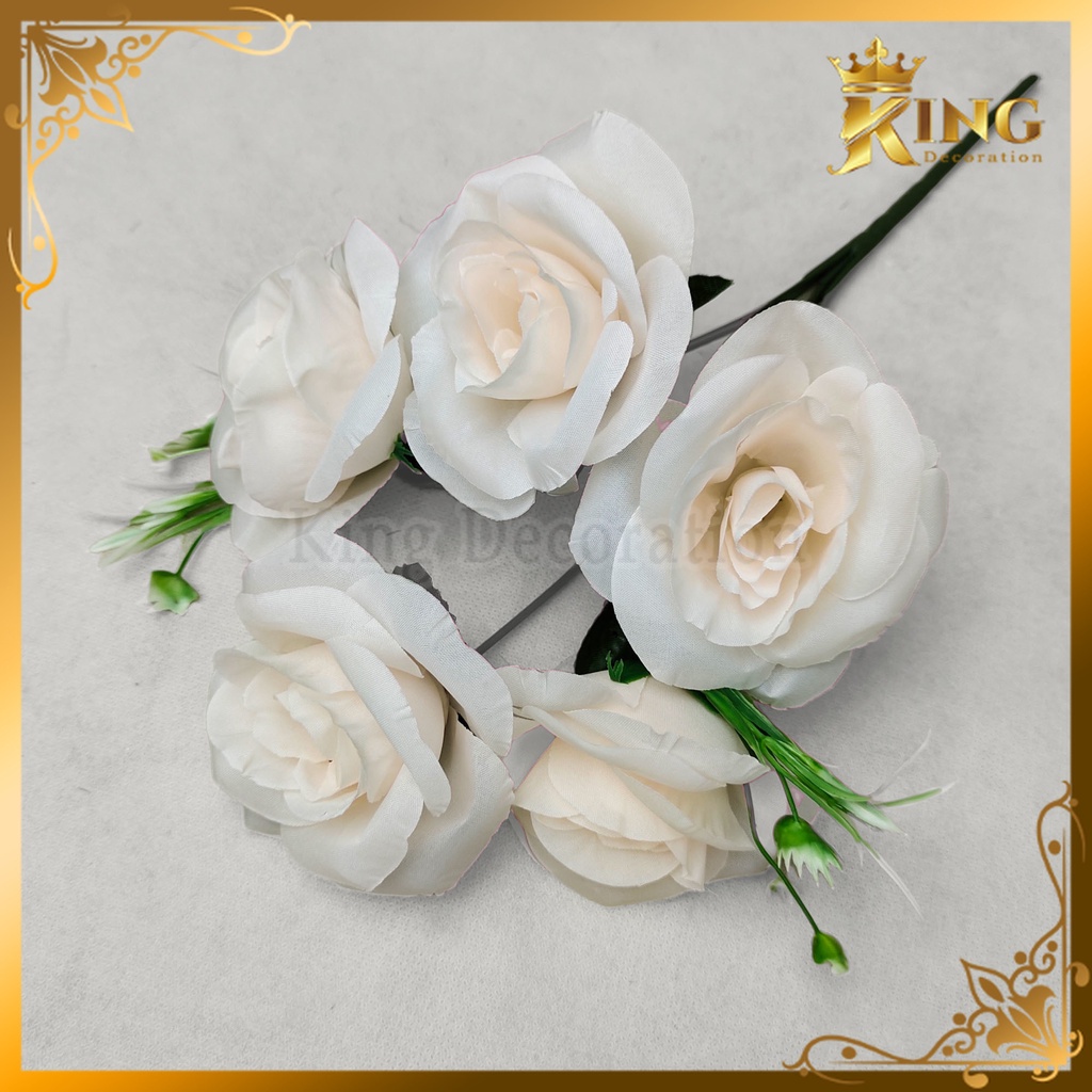 Jual BUNGA MAWAR ROSE TANGKAI 5 MURAH ARTIFICIAL - MAWAR PLASTIK ROSE ...