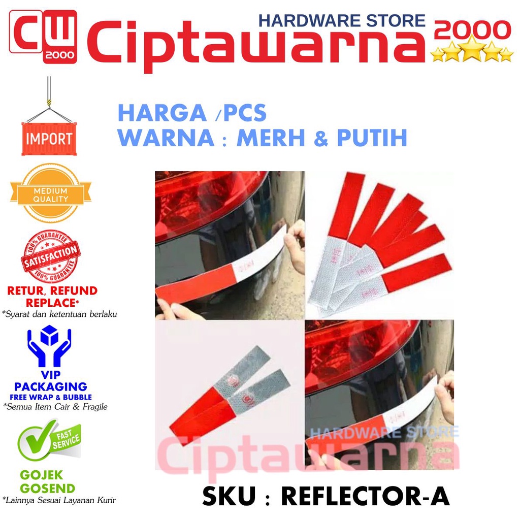 Jual Stiker Reflector Pemantul Cahaya Sticker Reflective Warning Sign ...