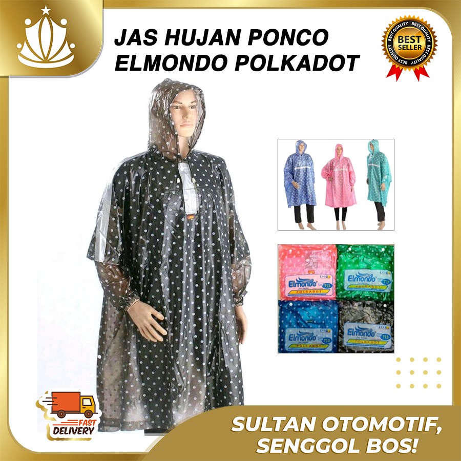 Jual JAS HUJAN Ponco POLKADOT Pop Elmondo 713 Promo Murah / Jas Hujan ...