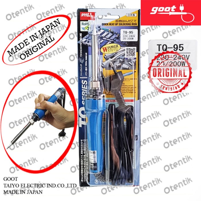 Jual GOOT SOLDER PENSIL TQ-95 220-240V - GOOT QUICK HEAT SOLDERING TQ95 ...