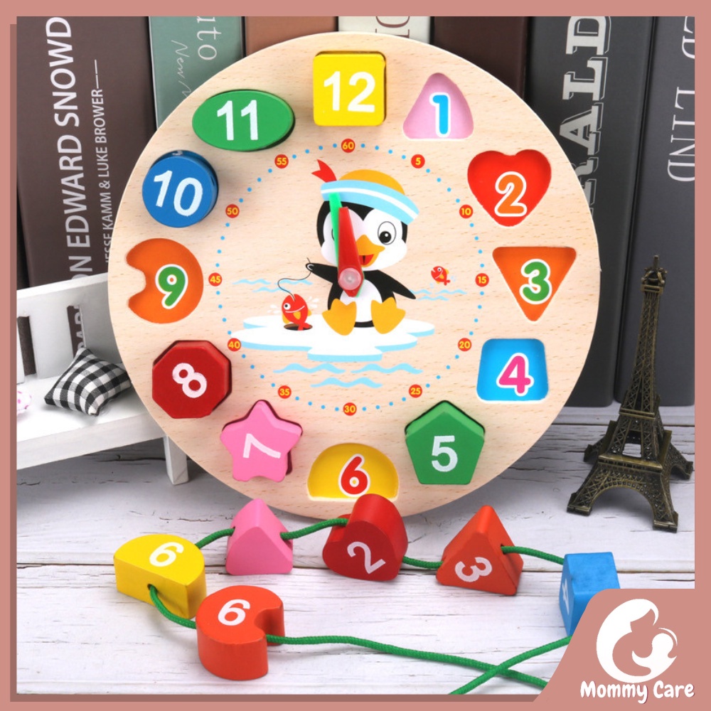 Jual MOMMYCARE MAINAN EDUKASI JAM KAYU BELAJAR JAM ANGKA BENTUK ...