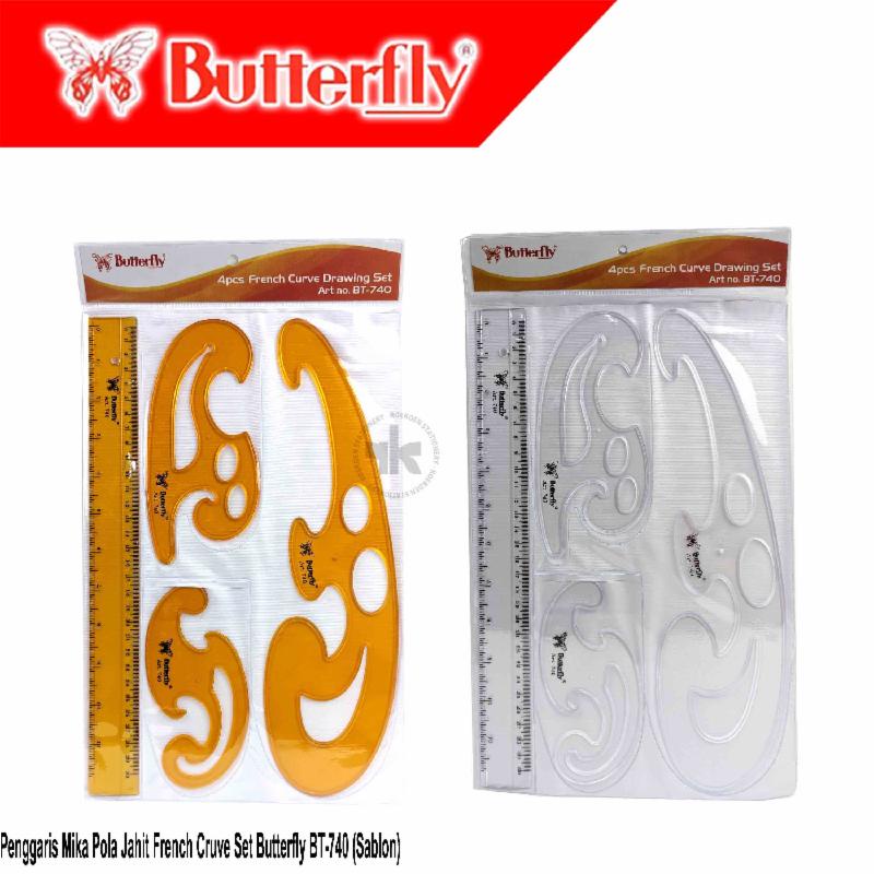 Jual Butterfly Ruler Set Penggaris Pola Baju BT-740 French Curve (Jahit ...