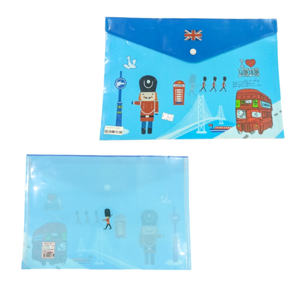 Jual MAP KANCING CUTE / FILE ORGANIZER / MAP PLASTIK / MAP A4 PLASTIK ...