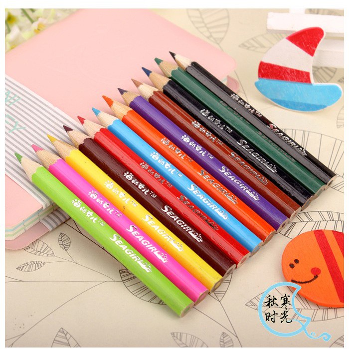 Jual Pensil Warna Anak Colour Pensil Short 12 Pcs kayu color untuk ...
