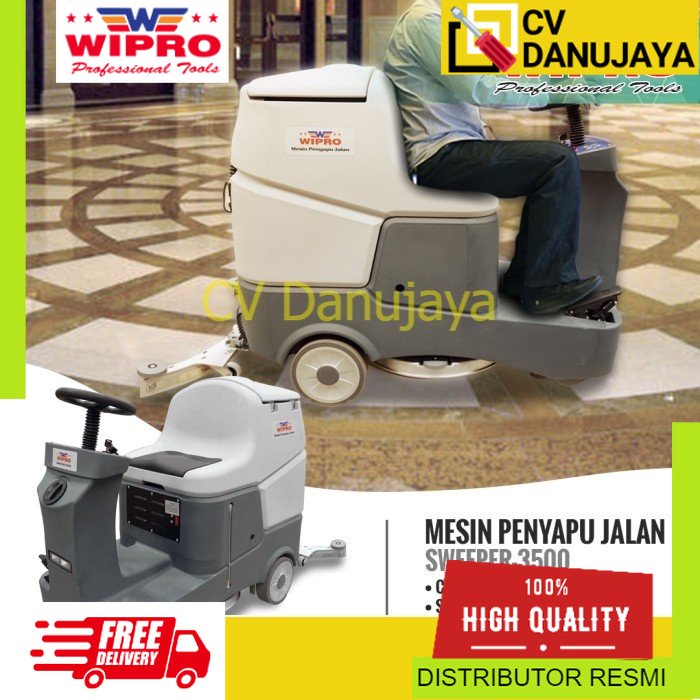 Jual Mesin Motor Penyapu Sapu Pembersih Jalan Sweeper 3500 Wipro ...