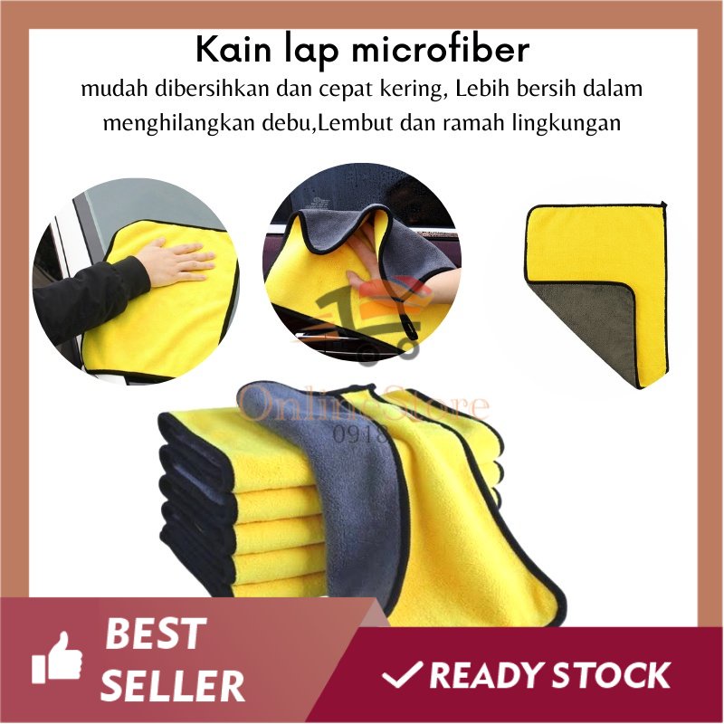 Jual OS -A102- Kain Lap Mobil Microfiber - Kain Lap Kuning 2 Sisi ...