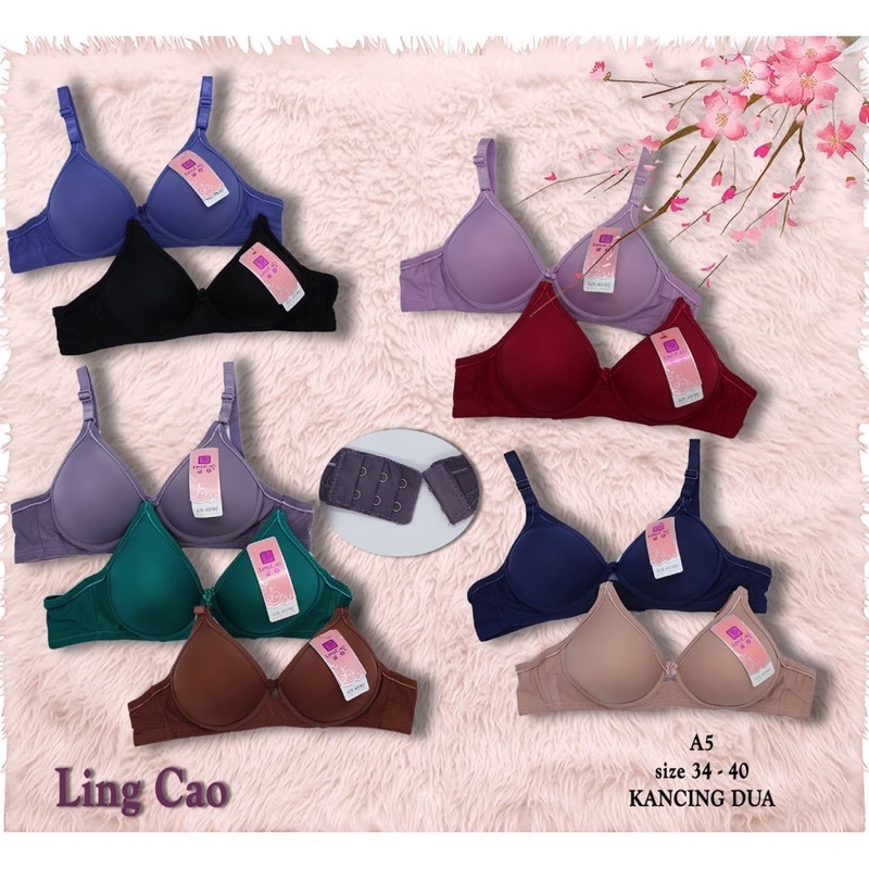Jual 3 PCS | Bra Bh Lingcao A5 Original BISA PILIH WARNA 34 - 36 - 38 - 40 Asli Tanpa Kawat Ling ...