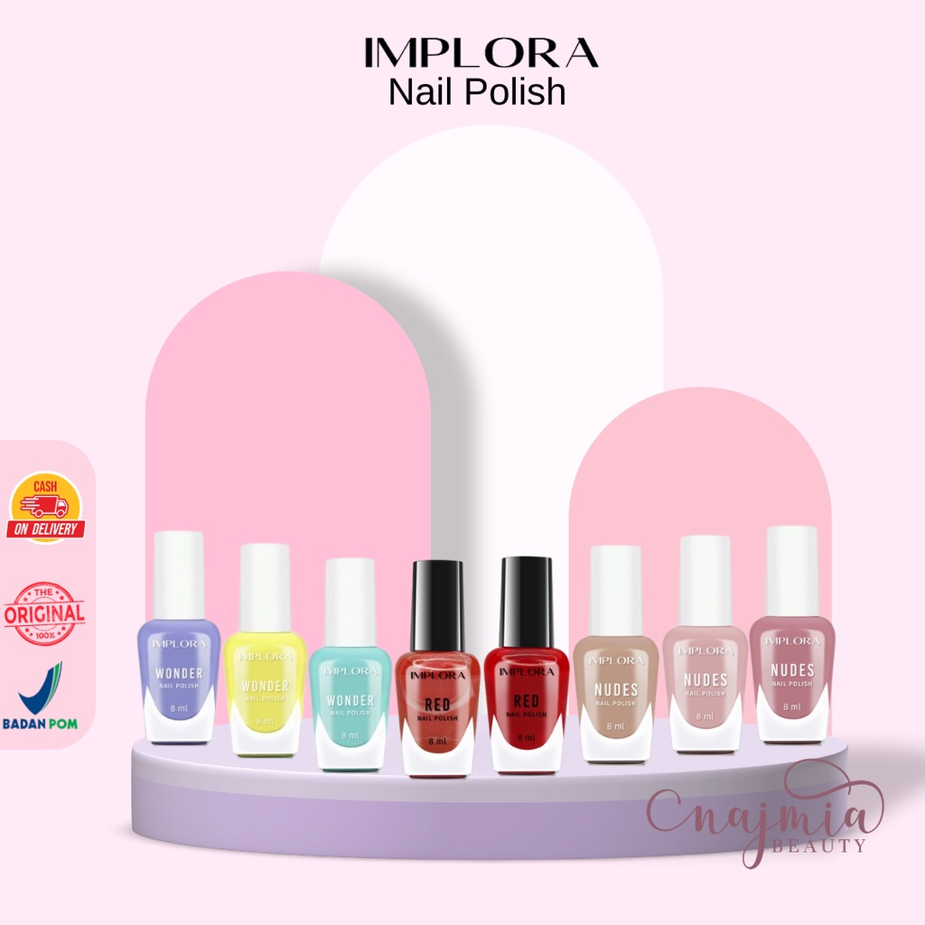 Jual NAJMIA Implora Nail Polish | Kutek Implora Nude Wonder Red Clear ...