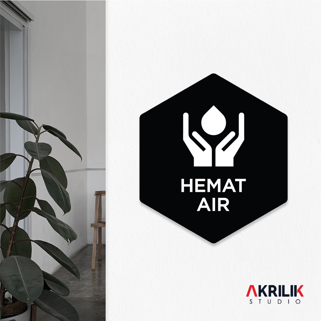 Jual Sign Board Akrilik Hemat Air Papan Acrylic Signage Tempel Dinding ...
