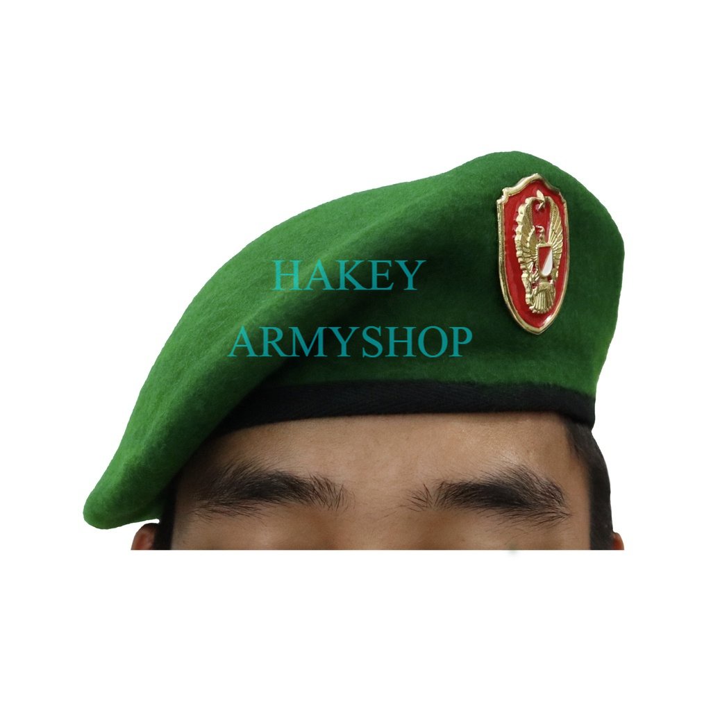 Jual BARET CAMEL MERAH SUAD 1SET+EMBLEM EKAPAKSI / BARET HIJAU TNI AD ...