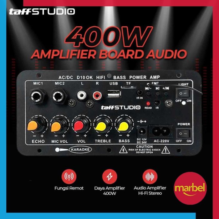 Jual Modul Amplifier Ampli Board Audio Bluetooth USB FM 400W D10OK ...