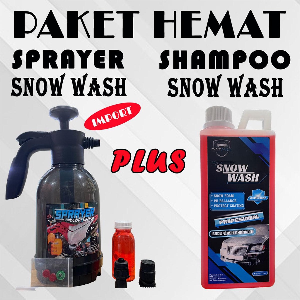 Jual paket hemat snow wash spray import 2in1 dan shampo snow wash 1 ...