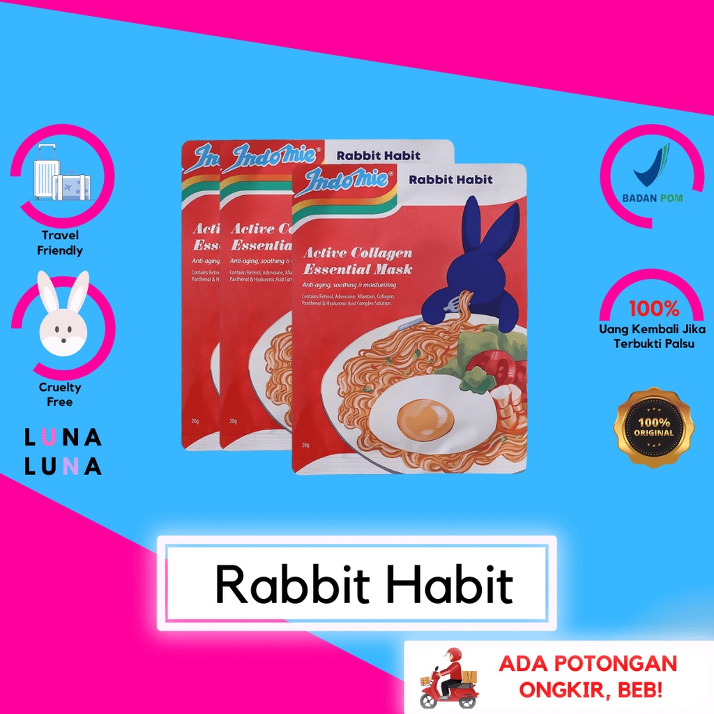 Jual Rabbit Habit Active Collagen Essential Mask 20gr (100% ORIGINAL ...