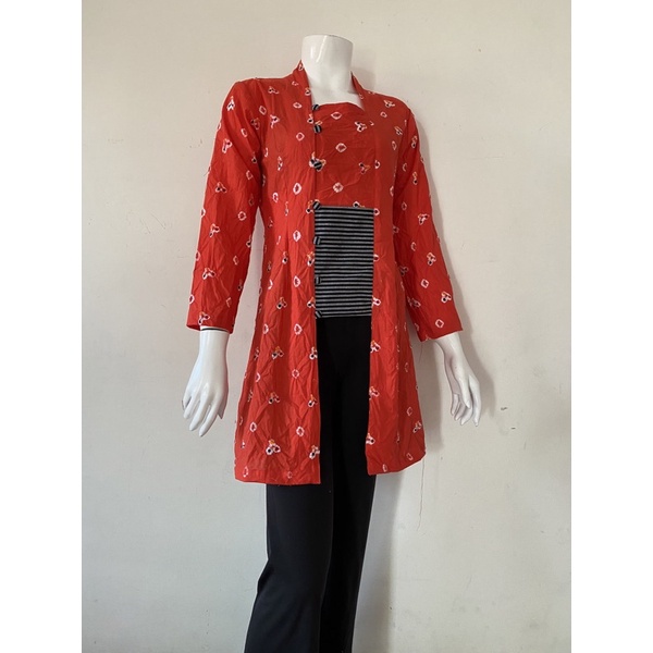 Jual Kebaya dan Sorjan Lurik kebaya jumputan oren mix lurik Lurik | Shopee Indonesia