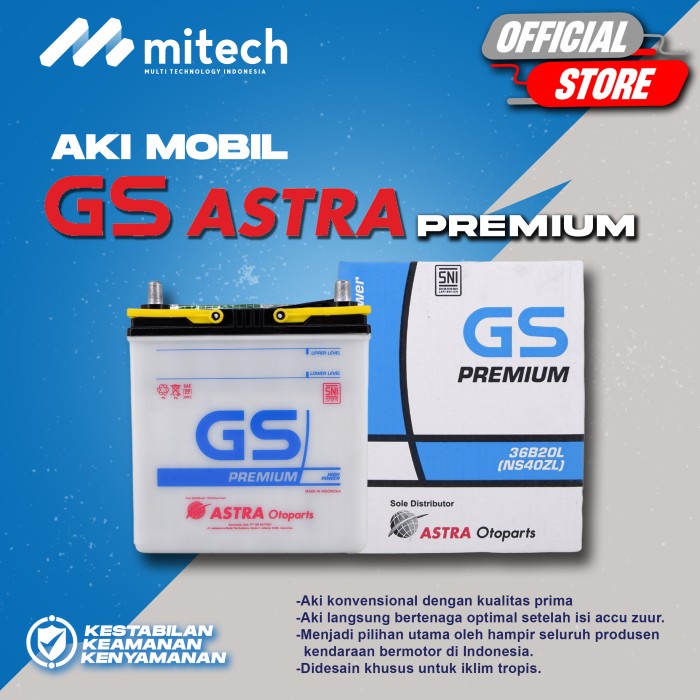 Jual Aki Mobil Suzuki Ignis GS Astra Premium NS40ZL Aki Basah 12V / 35Ah | Shopee Indonesia