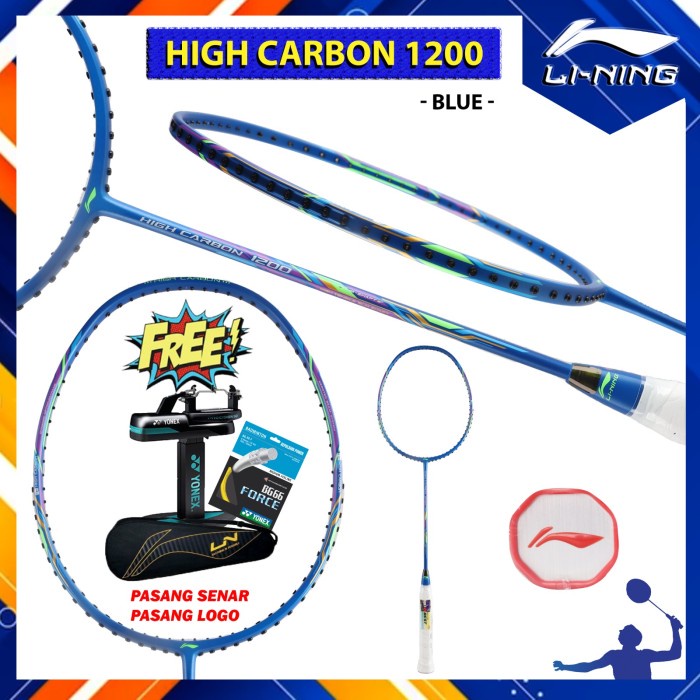 Jual Raket Badminton Original Lining High Carbon HC 1200 HC1200 Blue ...
