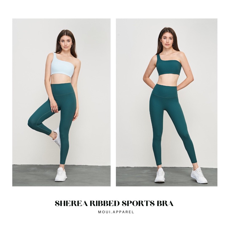 Jual MOUI.APPAREL - SHEREA RIBBED SPORTS BRA ONE SHOULDER BRA HIGH ...