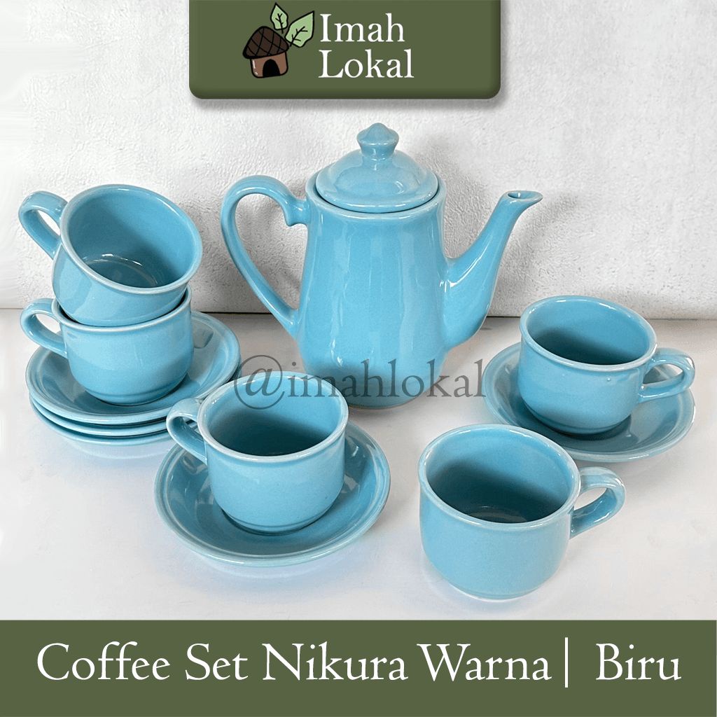 Jual Tea set Nikura | Teko Set Keramik Nikura Warna | Teko Tutup | 5 ...