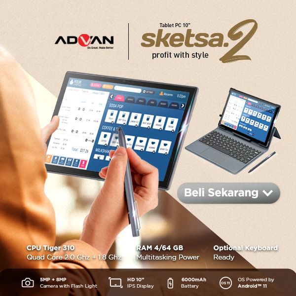 Jual EXCLUSIVE Advan Tablet Sketsa 2 4GB / 64GB 10" Tiger T310 Android ...