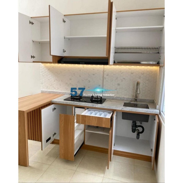 Jual Kitchen Set Minimalis Lemari Dapur Sehat Bersih Bahan Plywood HPL ...