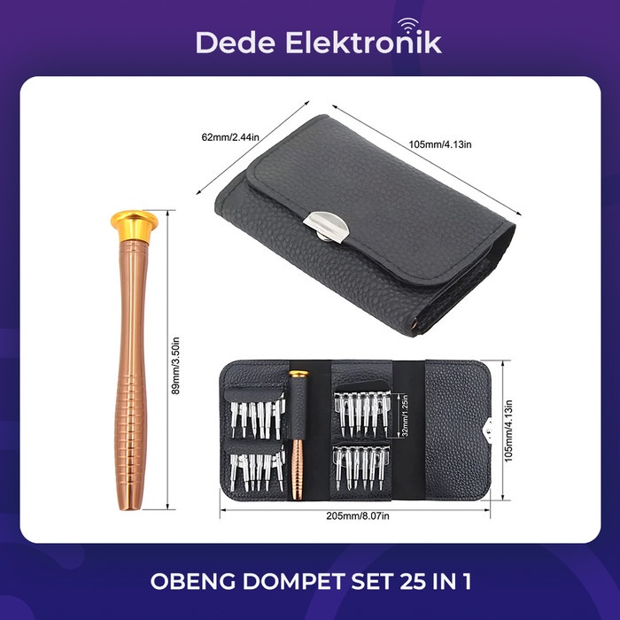Jual Obeng Dompet Torx set 25 in 1 Service Handphone Laptop Komputer | Shopee Indonesia