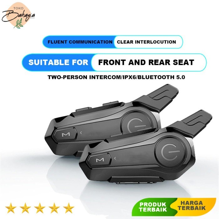 Jual Intercom Helm Motor Headset Helmet Bluetooth 5.0 1 PCS | Shopee ...