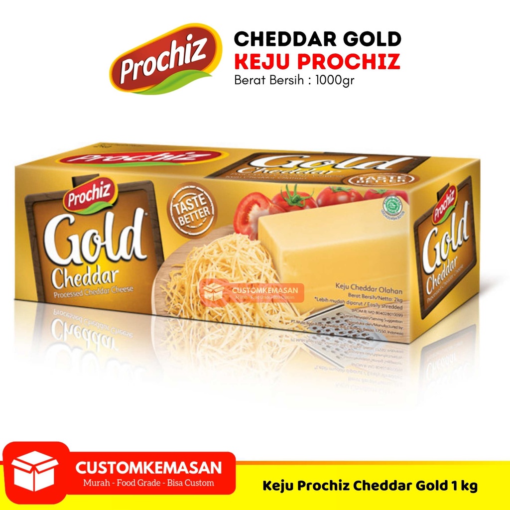 Jual Prochiz Keju Cheddar Gold 2kg / Keju Cheddar Prochiz / Keju Parut ...