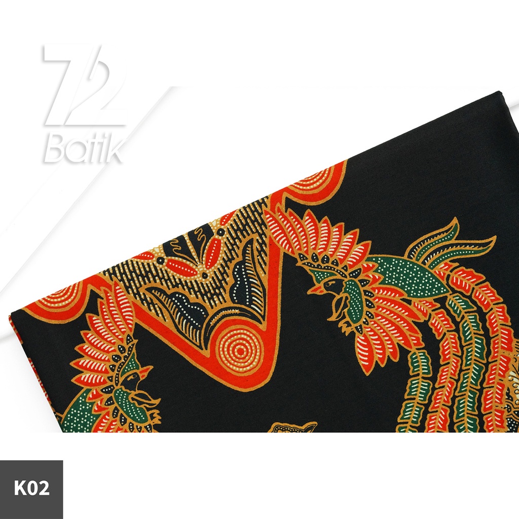 Jual KAIN BATIK PREMIUM Bahan Katun Motif Burung Kawung Hitam 722725 ...