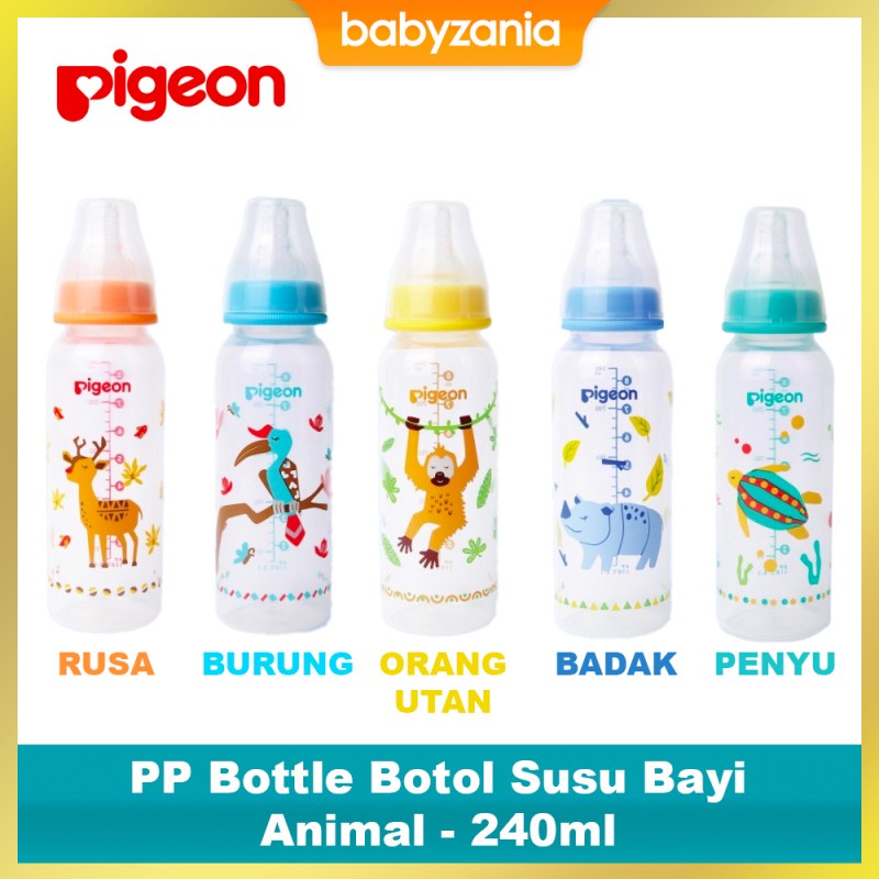 Jual Pigeon PP Bottle Botol Susu Bayi - Animal 240 ml | Shopee Indonesia