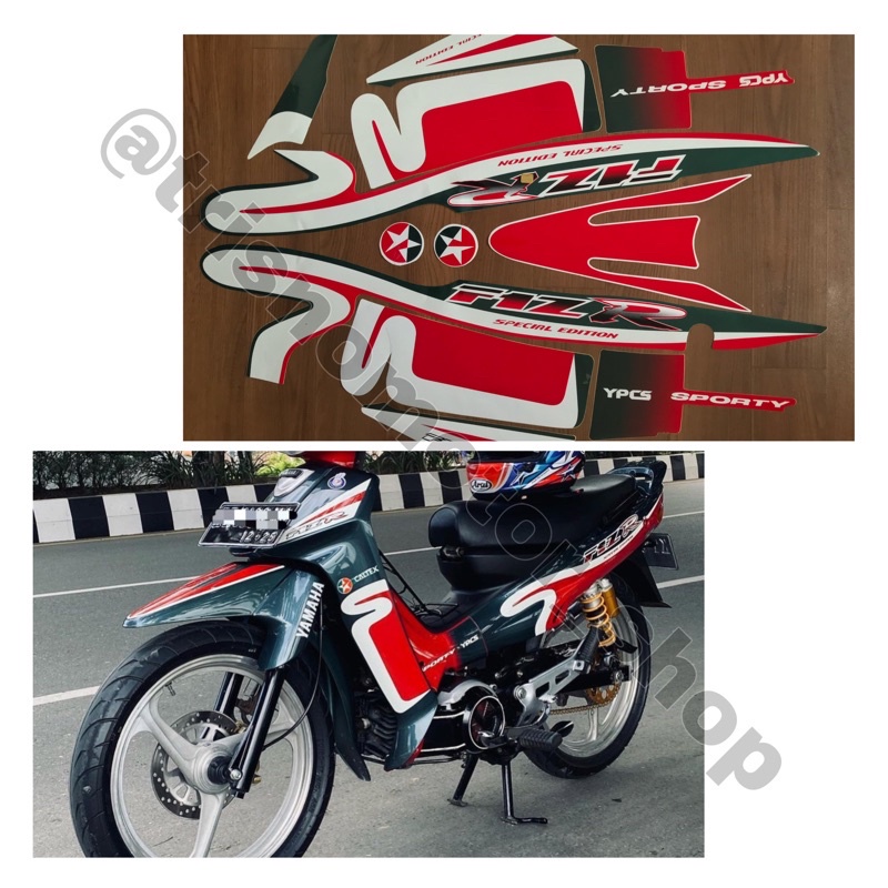 Jual striping list lis body motor Yamaha fiz r Fiz R caltex hijau botol ...