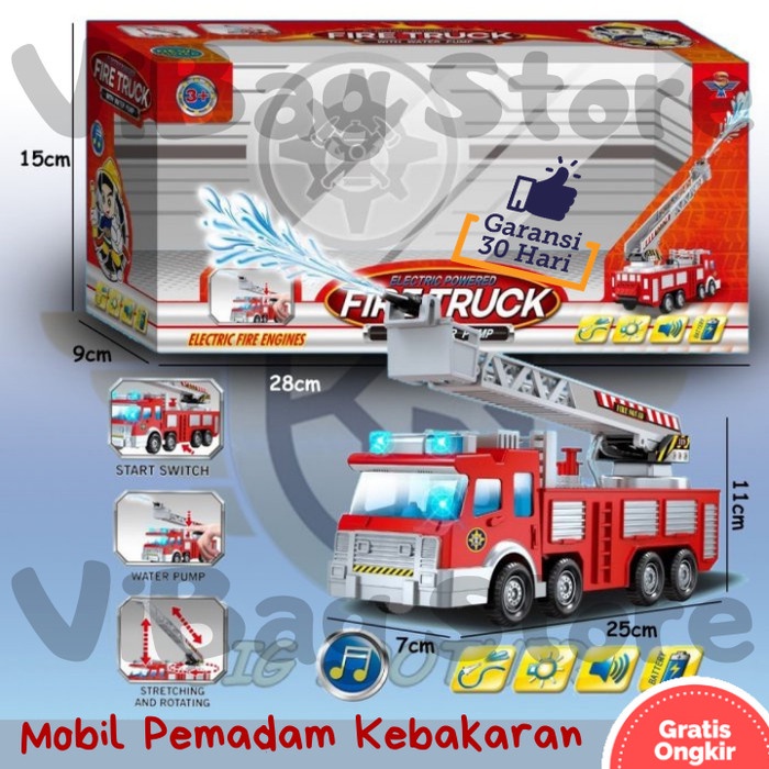 Jual Mainan Mobil Pemadam Kebakaran Fire Truck Bisa Menyemrpot Air ...
