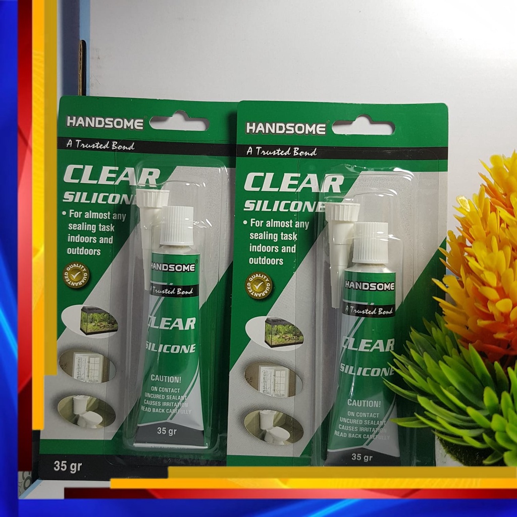 Jual Lem Kaca/ Lem Silicone Sealant Clear Handsome | Shopee Indonesia