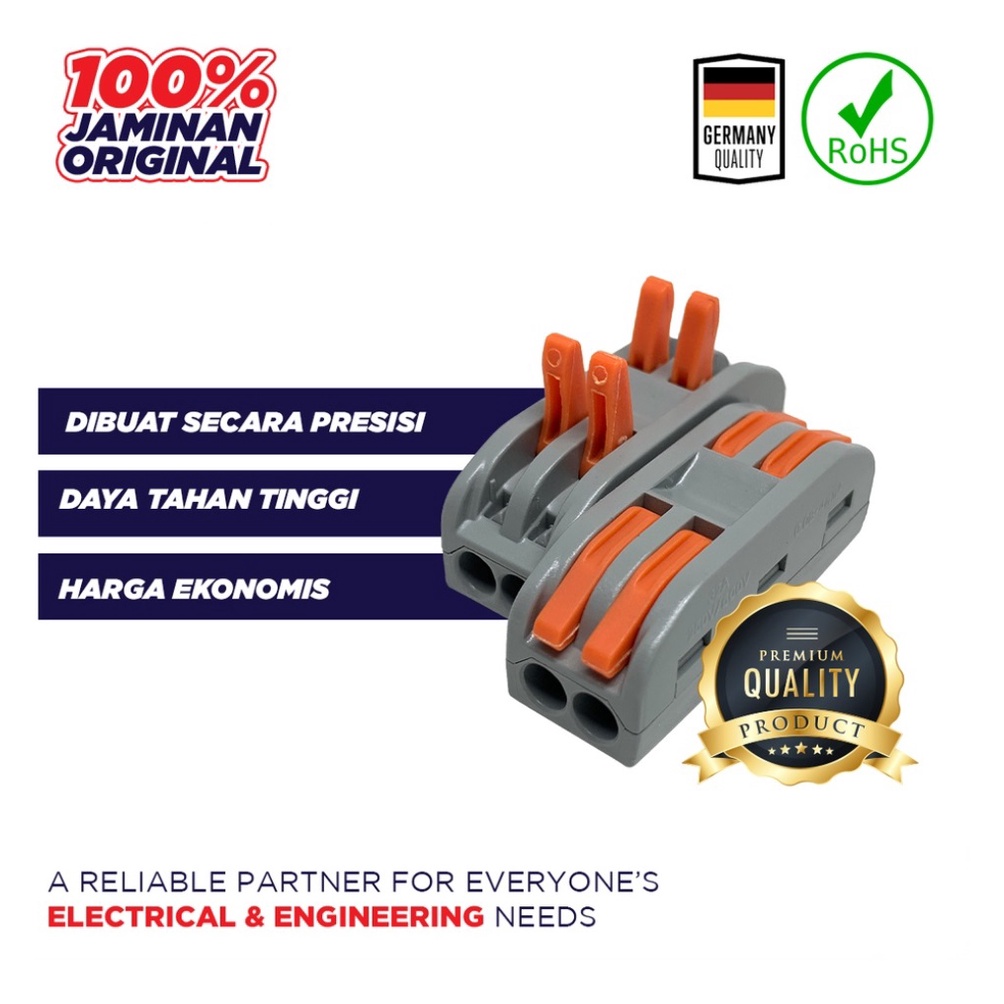 Jual Connector Model SPL-1 Konektor 1x1 PCT-211 | LT-211 Wire Compact Terminal Block Lever Cage ...