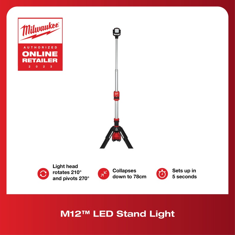 Jual Milwaukee M12 LED Stand Light - Tanpa Baterai | Shopee Indonesia