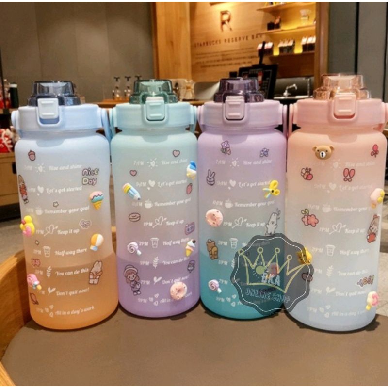 Jual BOTOL AIR MINUM VIRAL 2 LITER / BOTOL AIR MINUM STIKER GRADASI ...