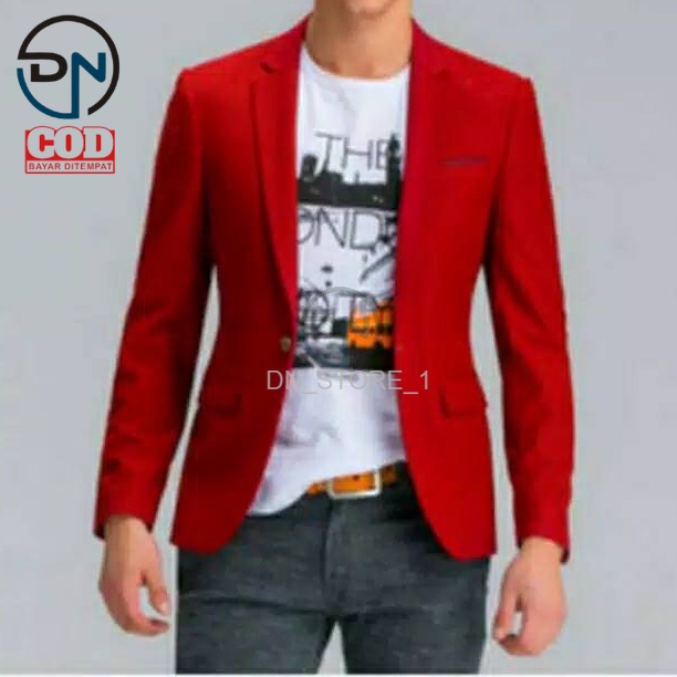 Jual JAS BLAZER PRIA WARNA MERAH CABE / JAS WISUDA / JAS FORMAL LAKI ...