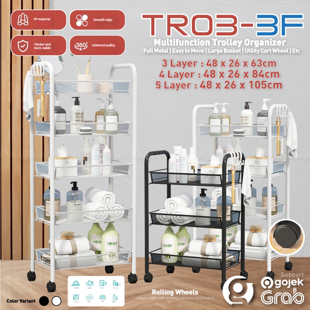 Jual HOP TR03 3F Rak Troli Dorong 3 Tingkat Dilengkapi Roda Tempat ...