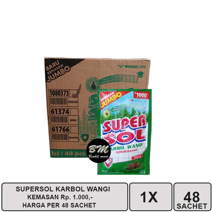 Jual 1 DUS ISI 48 SACHET SUPERSOL PINUS KARBOL WANGI PEMBERSIH LANTAI ...