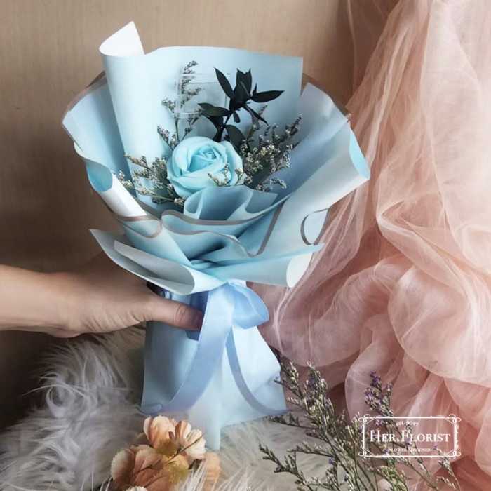 Jual Murah COD HER.FLORIST Single Soap and Dried Flower Bouquet/ Buket ...