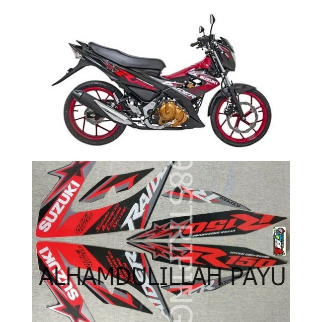 Jual STIKER SATRIA F FU RAIDER MERAH TAHUN 2015 STRIPING LIS STANDAR ...