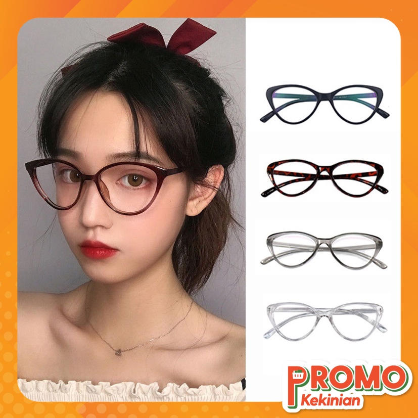 Jual PROMO KEKINIAN F5538 Kacamata Anti Radiasi / Kacamata Korea Wanita / Cat Eye Eyeglasses ...