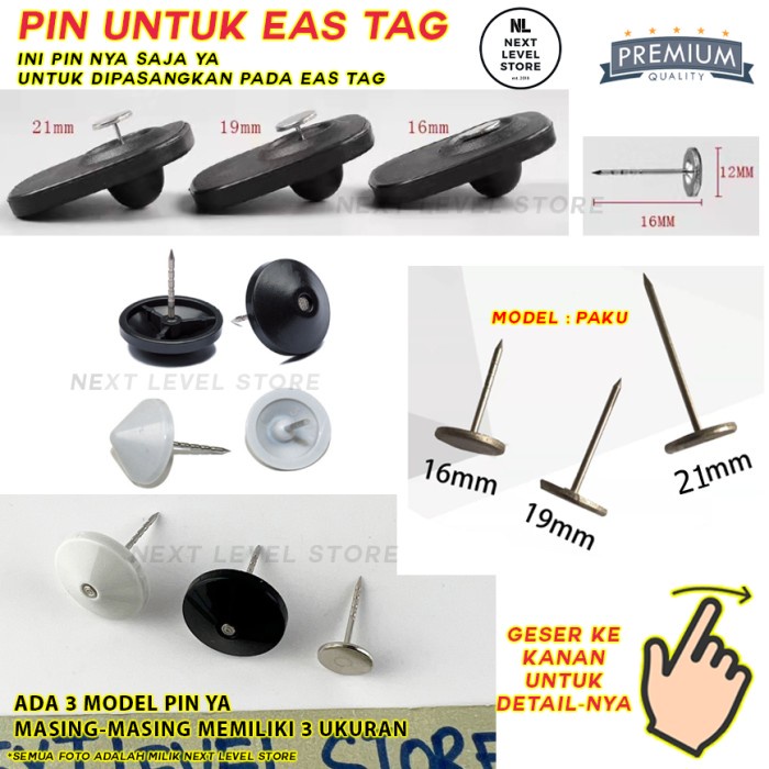Jual Pin EAS Mini Hard Tag Alarm Anti Theft Maling Sensor RF (PIN-NYA ...
