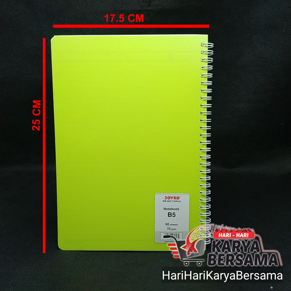 Jual JOYKO NOTEBOOK B5 NB-664 YELLOW BUKU CATATAN BERGARIS ISI 60 SHEETS | Shopee Indonesia