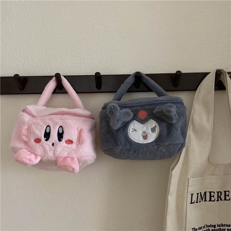 Jual Town Shell Kirby Kuromi Fluffy Make Up Pouch / Kirby Travel Makeup ...
