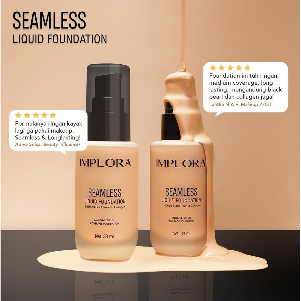 Jual IMPLORA Seamless Liquid Foundation 33ml | Shopee Indonesia