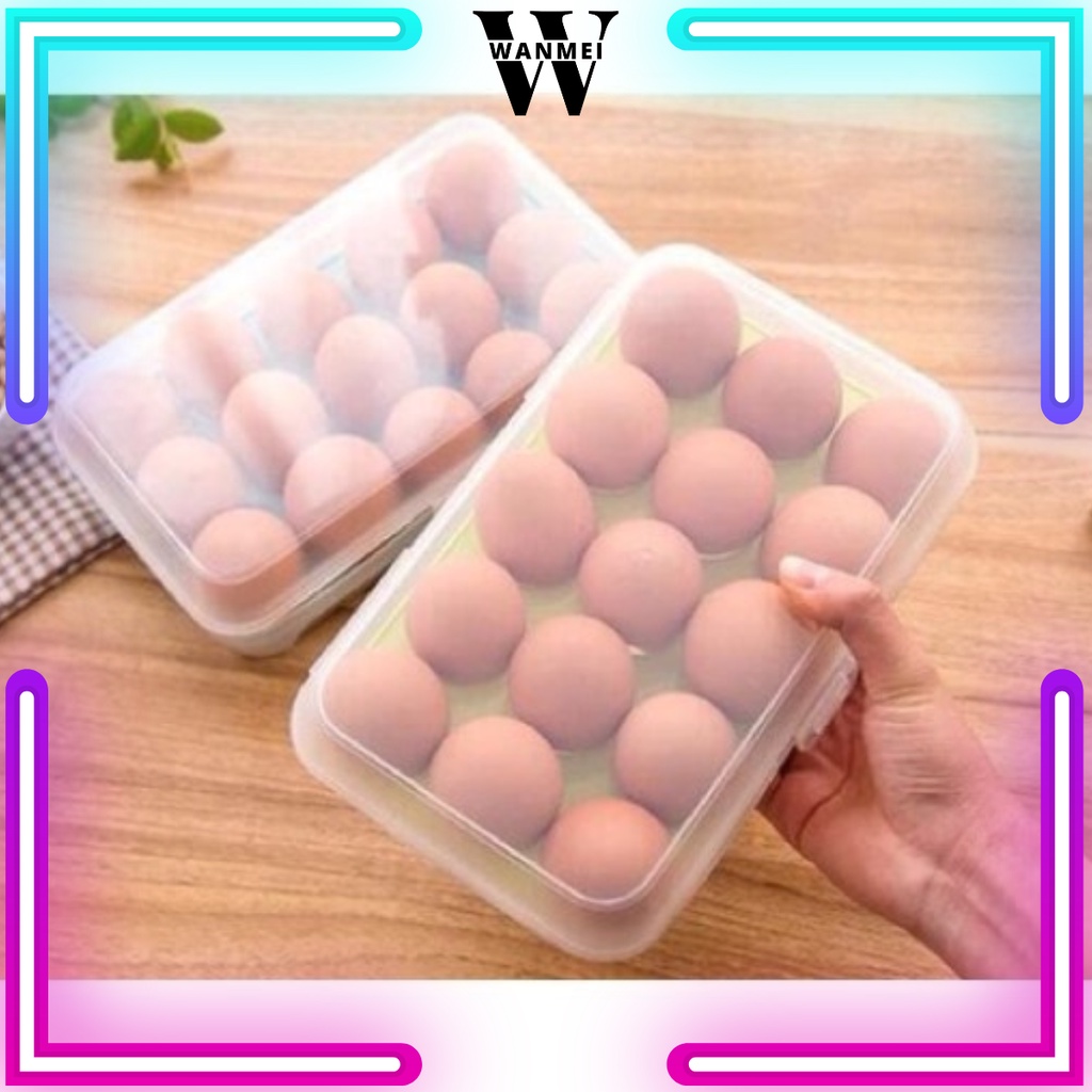 Jual WM Tempat Box Telur 15 Butir / Wadah Egg Storage 15 Lubang / Kotak ...