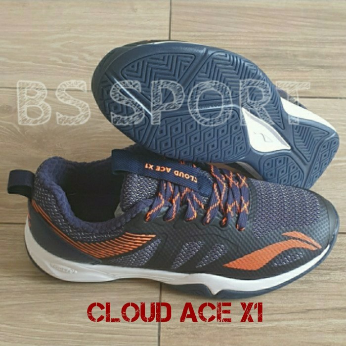 Jual NEW!! SEPATU BADMINTON LINING CLOUD ACE X ORIGINAL !! - Navy ...